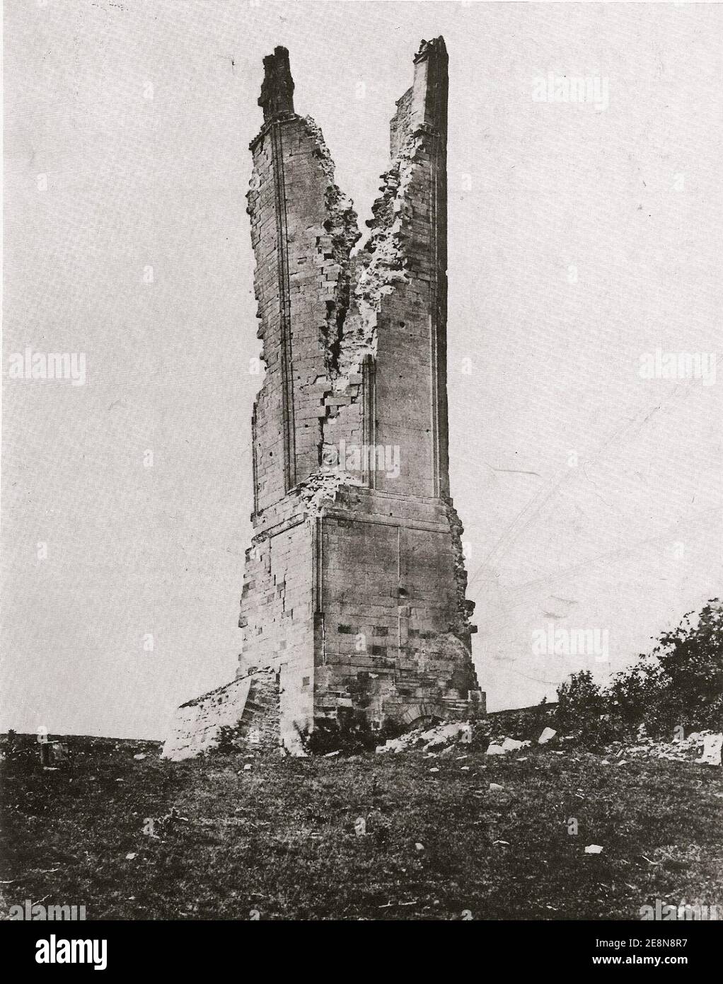 Monastery tower damaged by lightning Stock Photo - Alamy