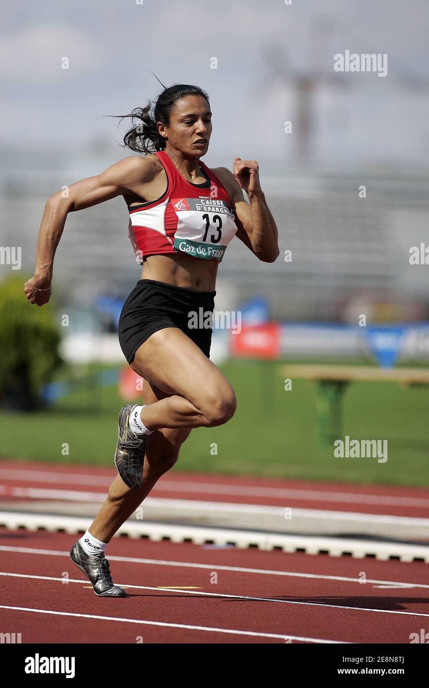 France's Carima Louami competes on the women's 100 meters during french ...