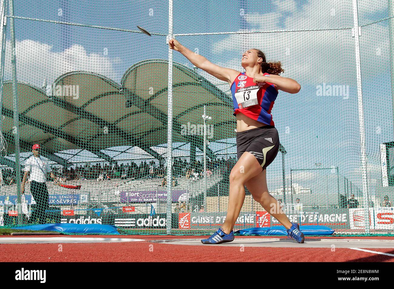 France's M lina Robert-Michon competes on the women's throwing the ...