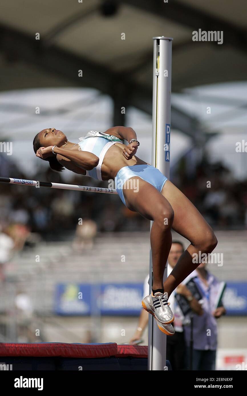 France's Ga‘lle Niar competes on the women's high jump of the ...