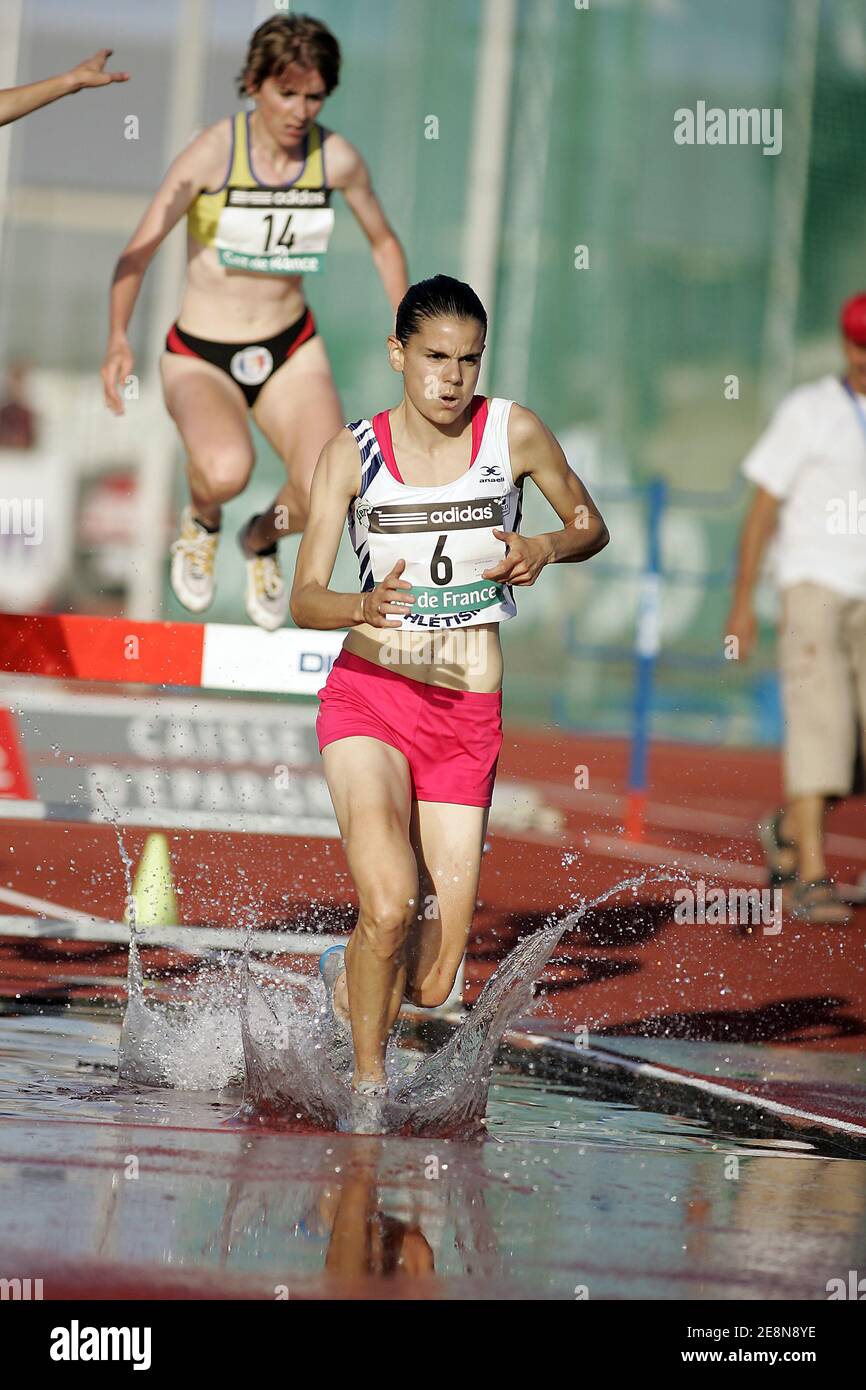 France's Sophie Duarte competes on the women's 3000 meters steeple ...