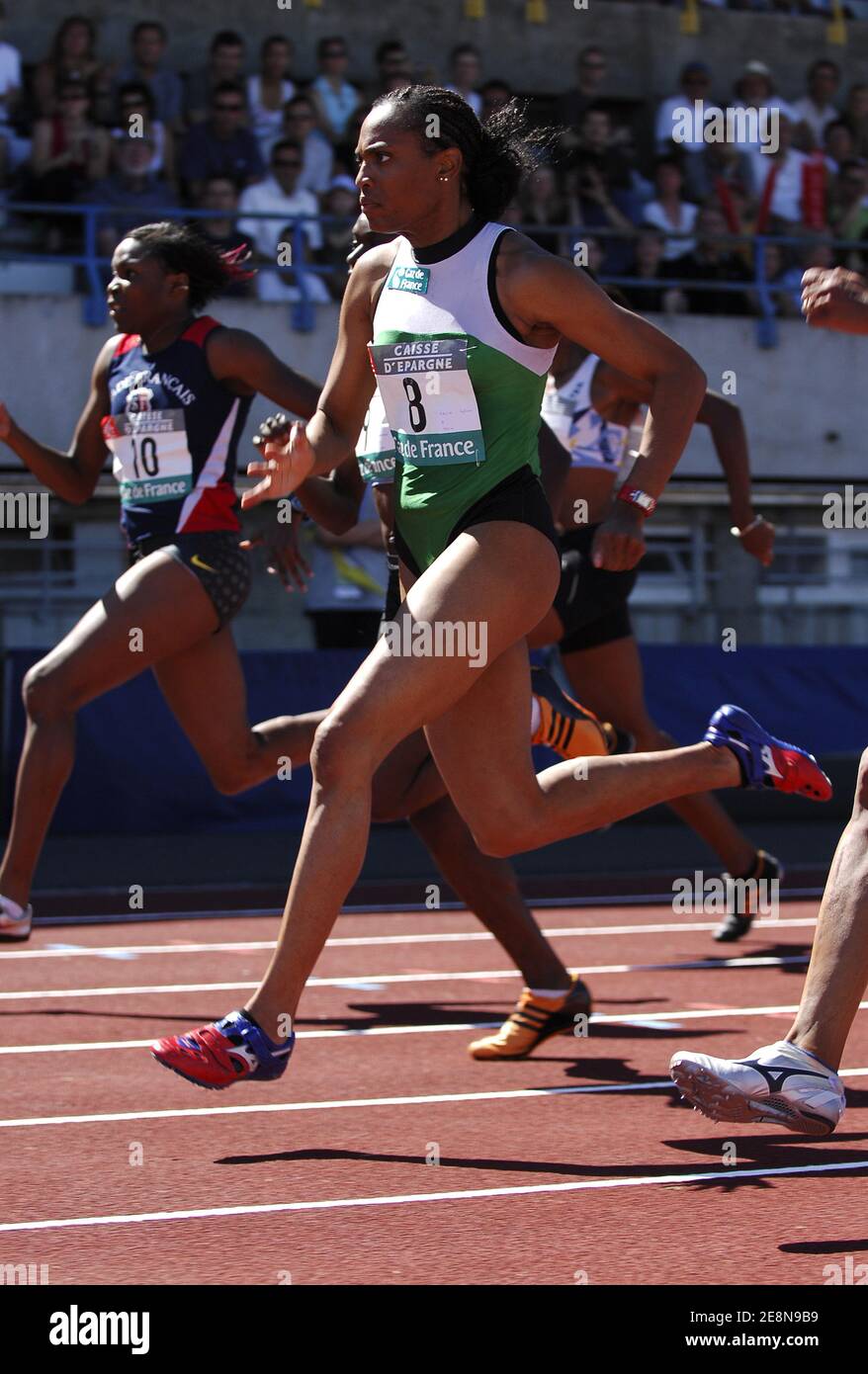 France's Sylviane Felix competes on women's 100 meters during French ...