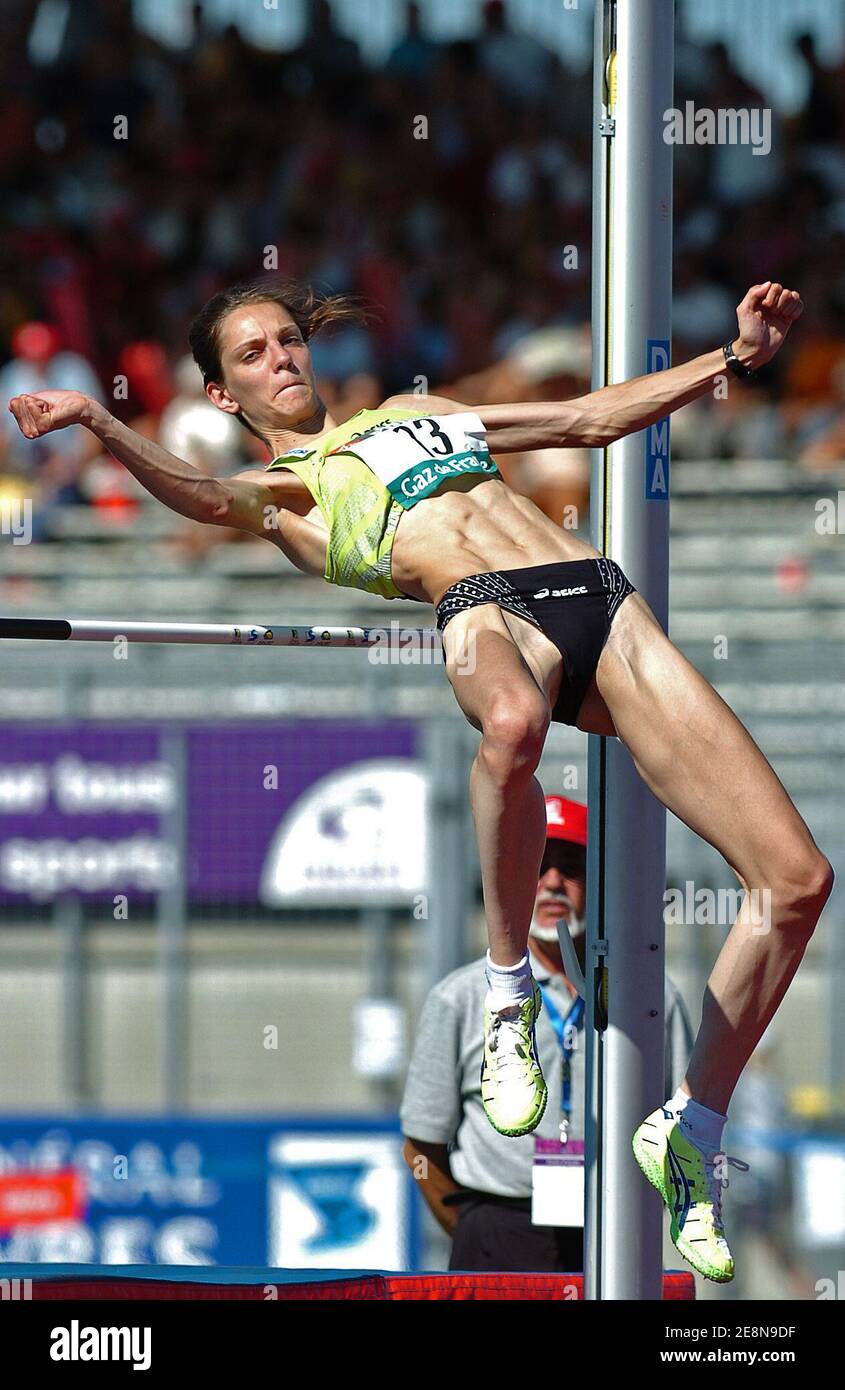 France's Melanie Skotnik wins the gold medal on women's high jump final ...
