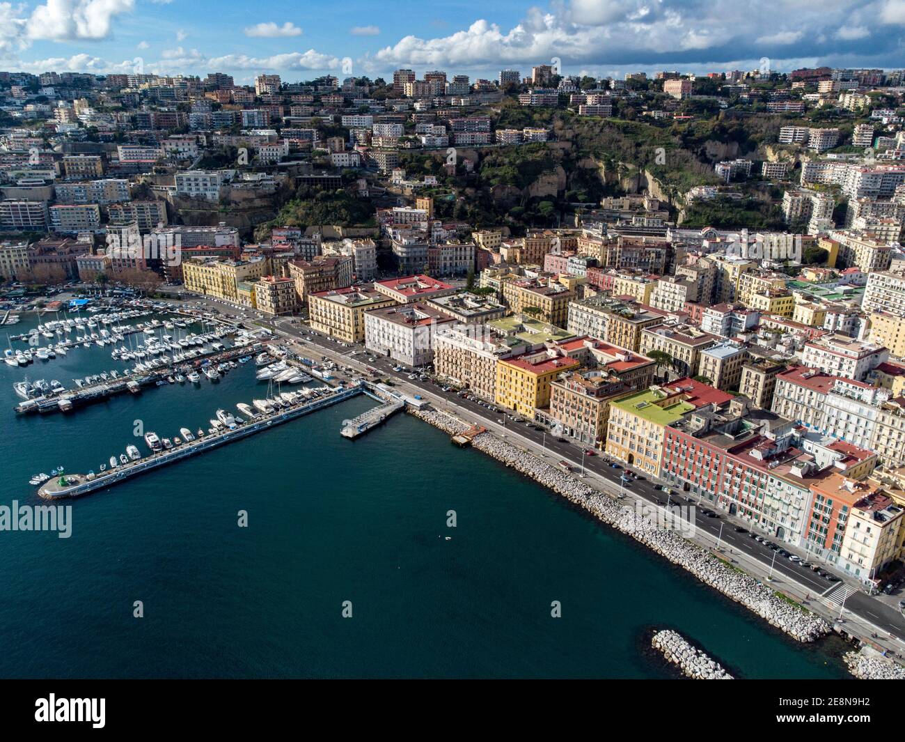 Naples, aerial view, Mergellina Stock Photo - Alamy