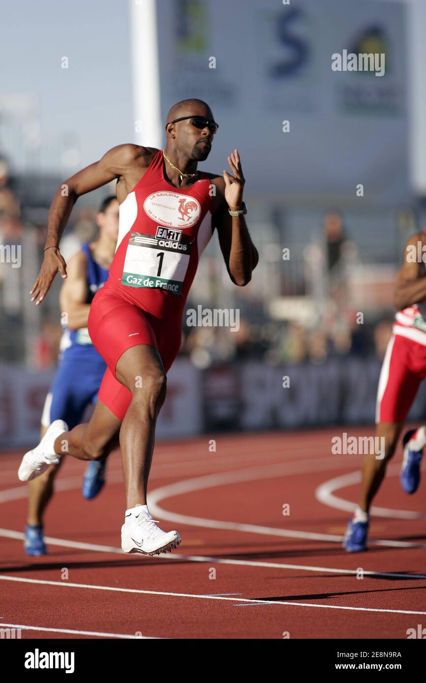 France's David Alerte competes on men's 200 meters during french track ...