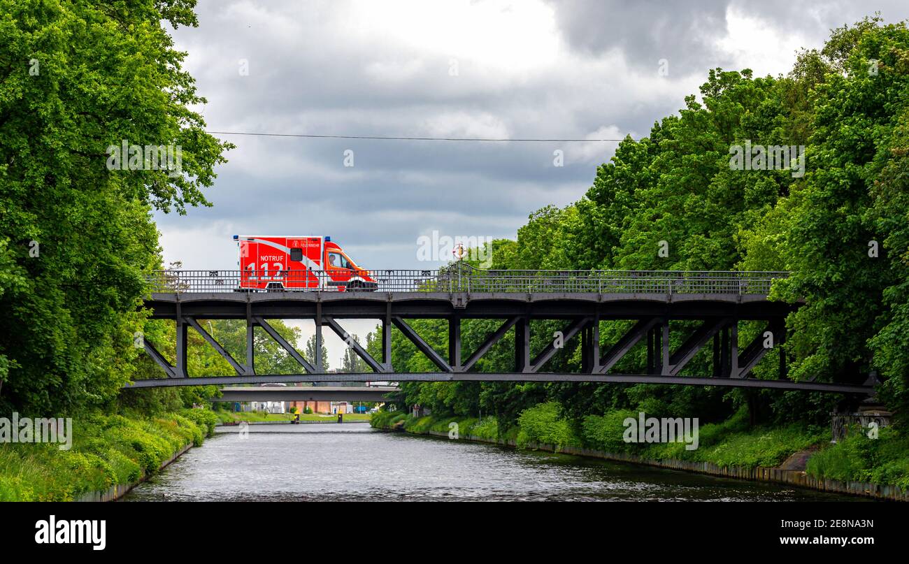 Ambulance On A Bridge Stock Photo - Alamy