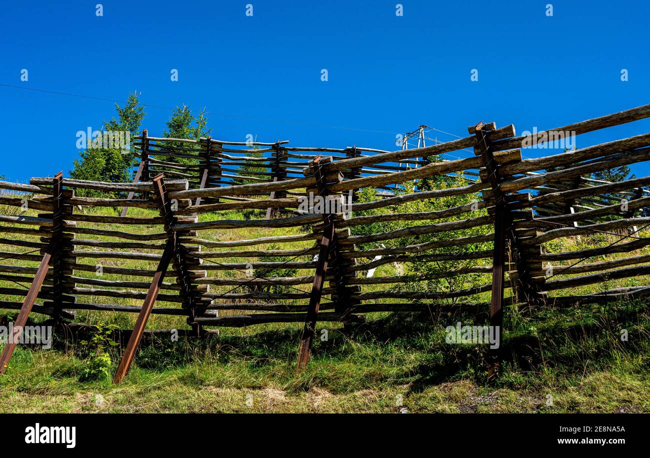 Avalanche Protection On The Mountain Slope Stock Photo - Alamy