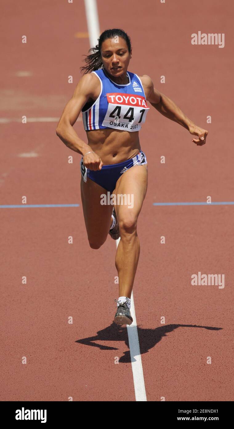 France's Carima Louami competes on women's 100 meters heats during the ...