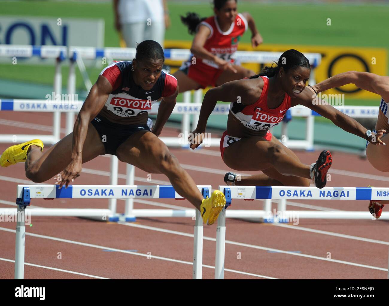 Canada's Perdita Felicien and US' Virginia Powell compete on women's ...