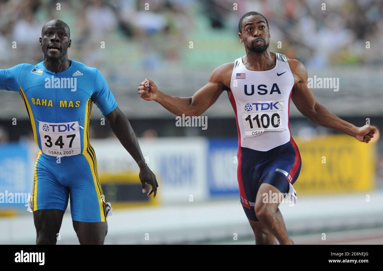 USA' Tyson Gay 100 meters heat during the 11th IAAF World Championships ...