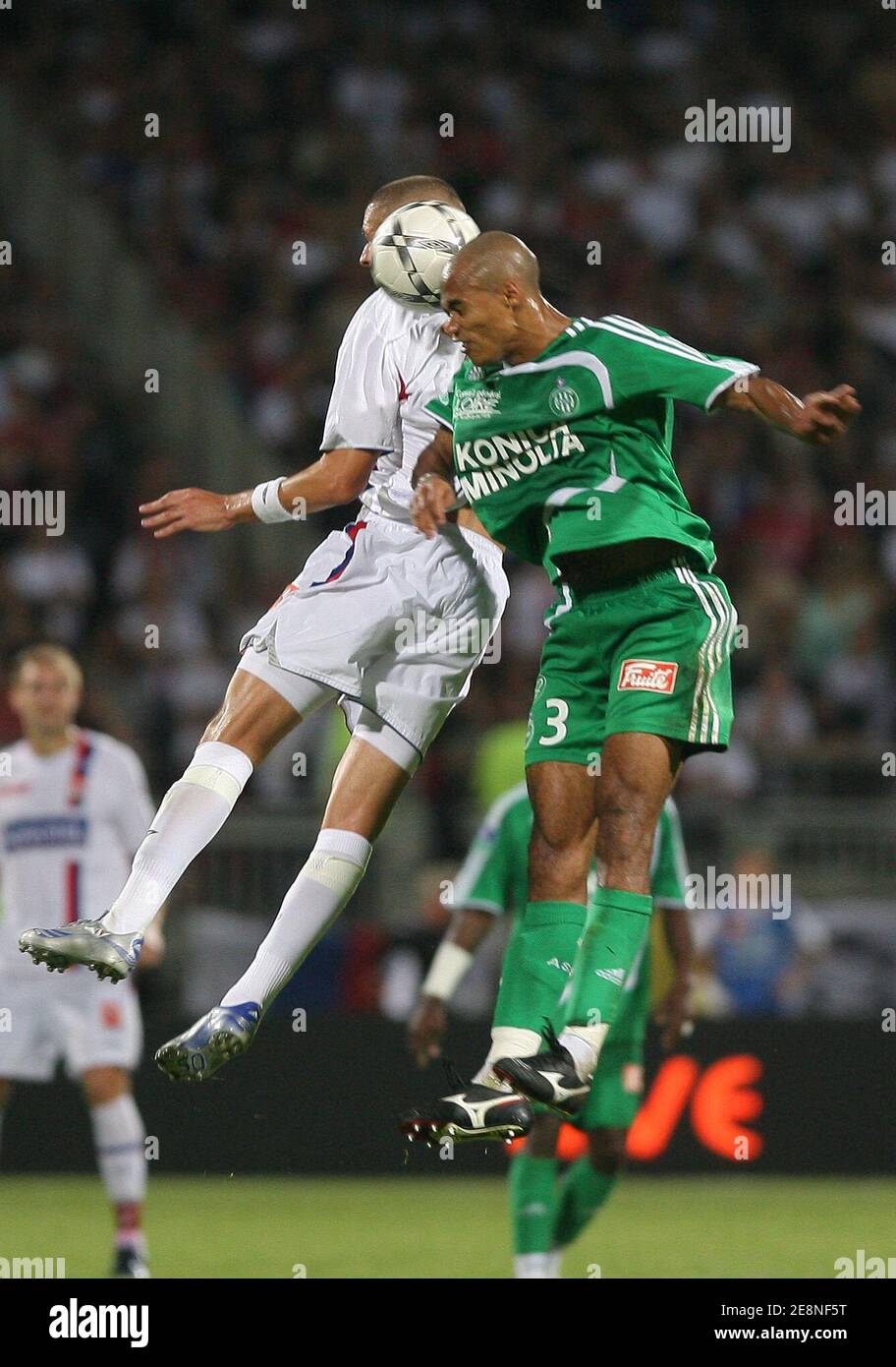 Lyon's during the match the French first league football match ...