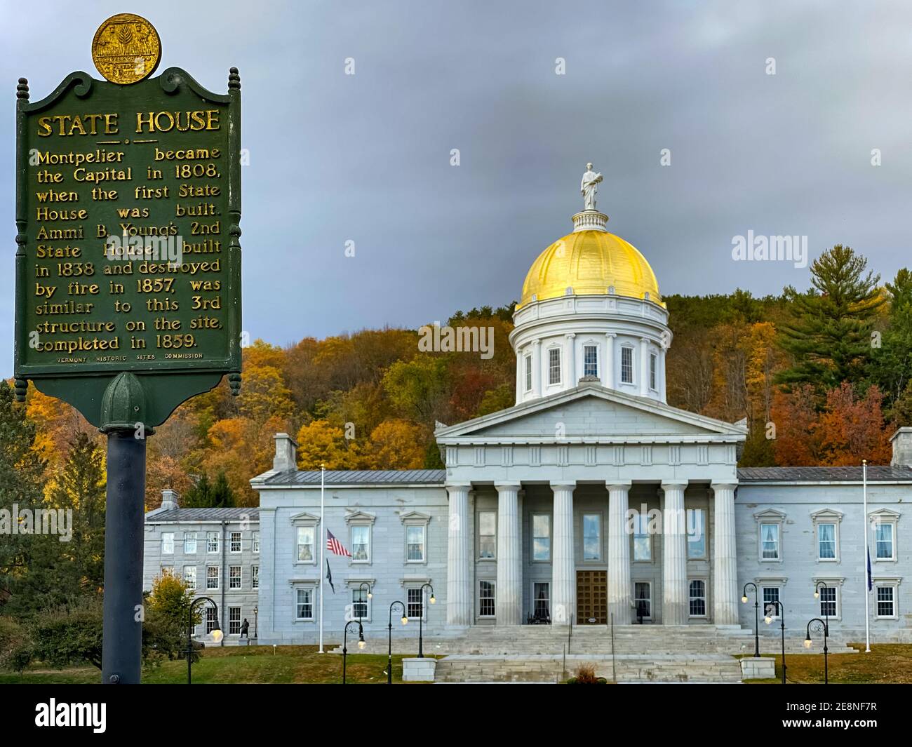 The State Capitol Building in Montpelier Vermont, USA. The current ...