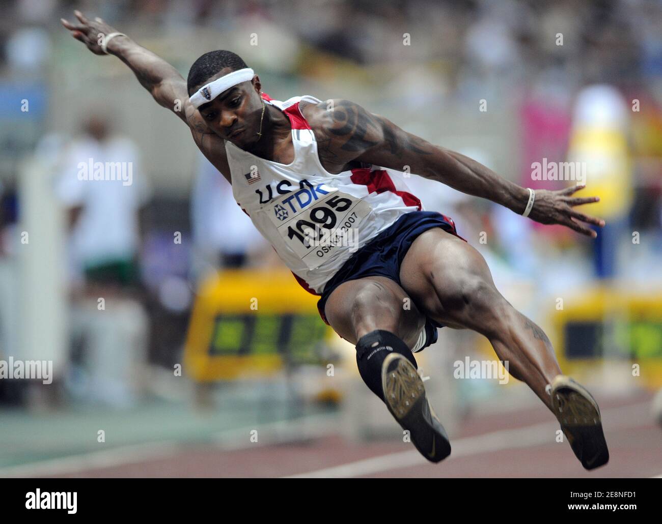 USA' Walter Davis wins the bronze medal on men's triple jump during the ...