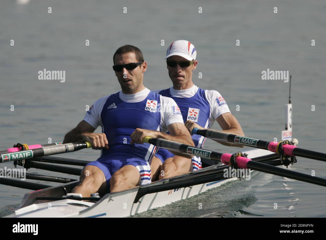Members of the french rowing Frederic Dufour and Fabrice Moreau (2XM ...
