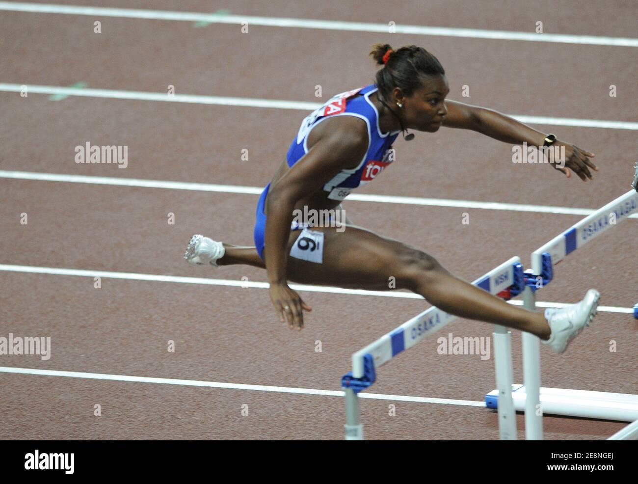France's Adrianna Lamalle competes on women's 100 meters hurdles semi ...