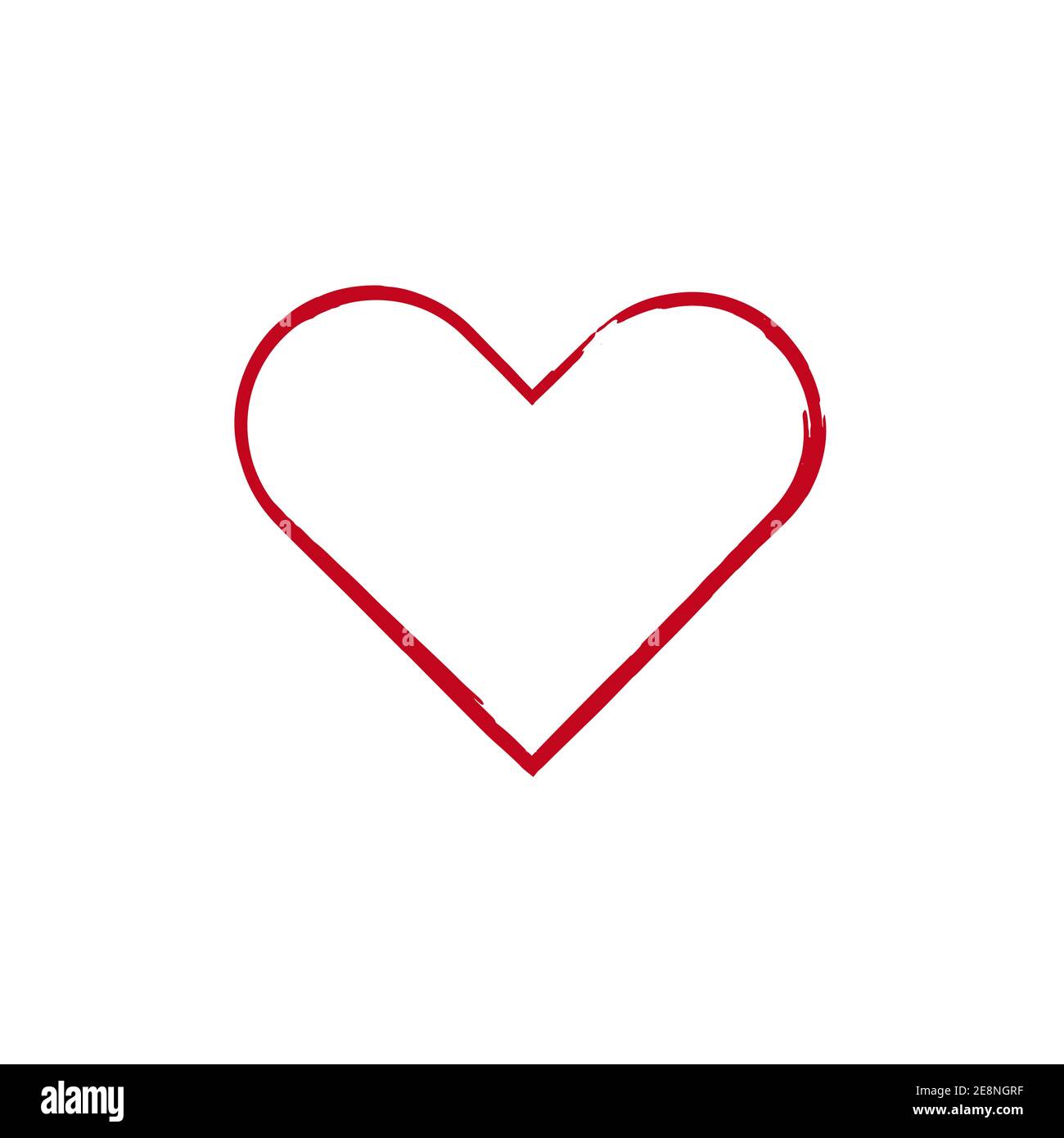 Hand Drawn Calligraphy Heart Isolated on White Background. Vector ...