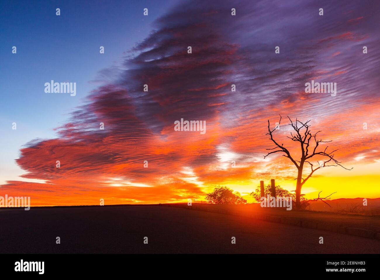 A breathtaking scenery of the sunset sky with beautiful colorful clouds ...