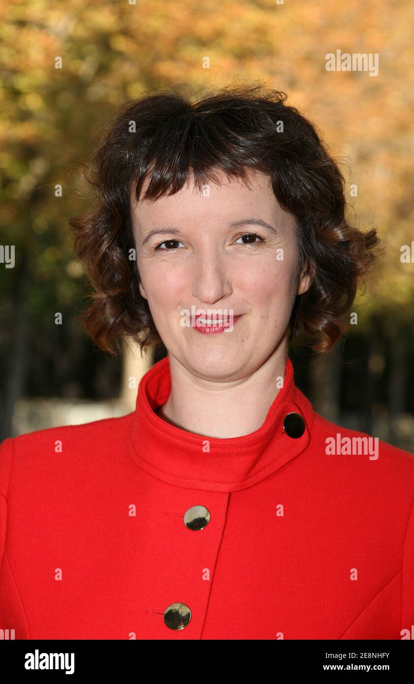 EXCLUSIVE. Anne Roumanoff poses for our photographer after the taping ...