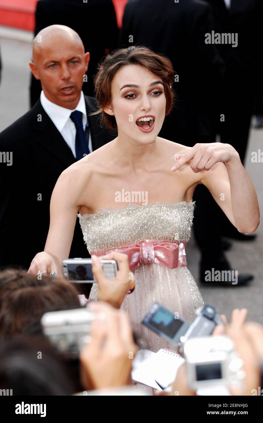 British actress Keira Knightley arrives and signs autographs at the ...