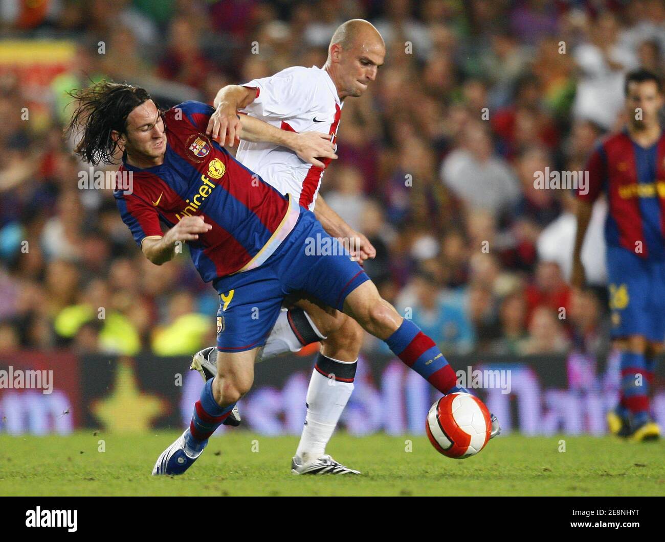 FC barcelona's Lionel Messi during the club's Joan Gamper Trophy match ...