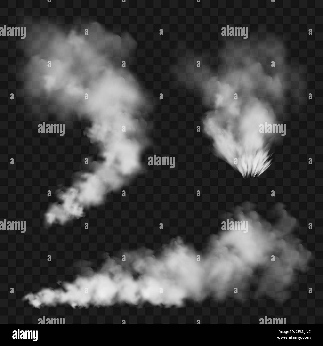 Realistic smoke clouds. Stream of smoke from burning objects ...