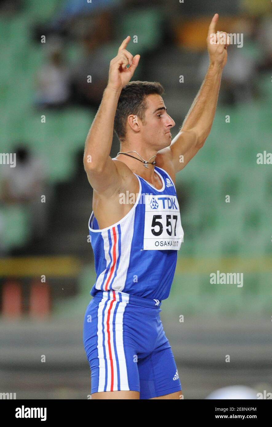 France's Romain Barras competes on men's 400 meters of decathlon during ...