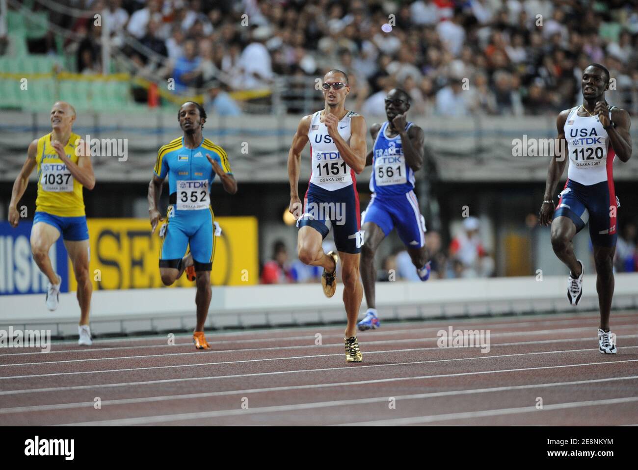 Sweden's Johan Wissman, Bahamas' Chris Brown, USA's Jeremy Wariner ...