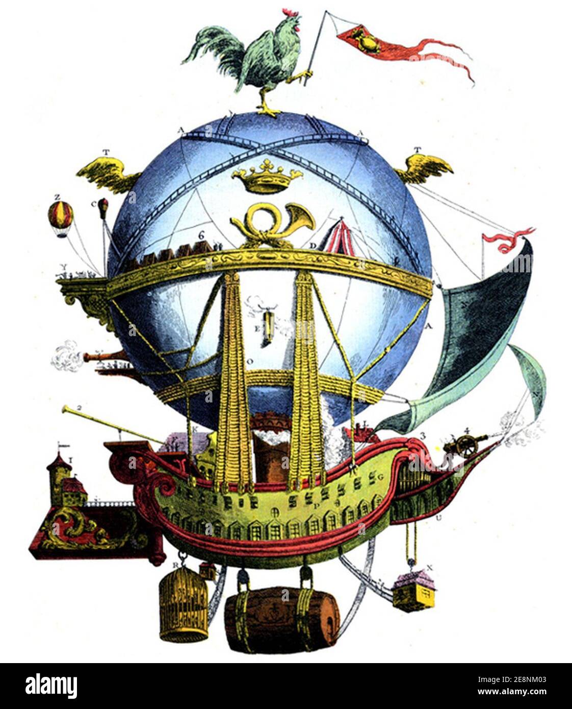 Minerva, an aerial vessel destined for discoveries 1804 Stock Photo - Alamy