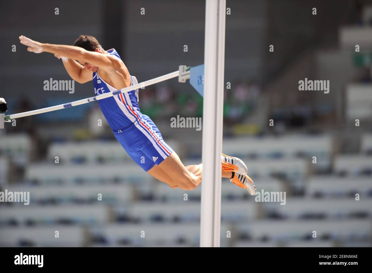 France's Romain Barras competes on pole vault of decathlon during 11th ...