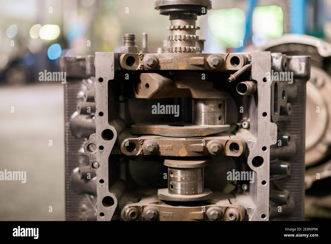 the some random car machine parts and details in auto service workshop ...