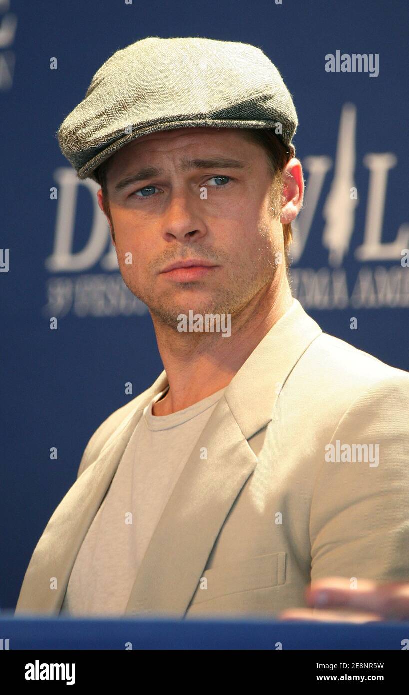 US actor Brad Pitt attends a press conference for the film 'The ...