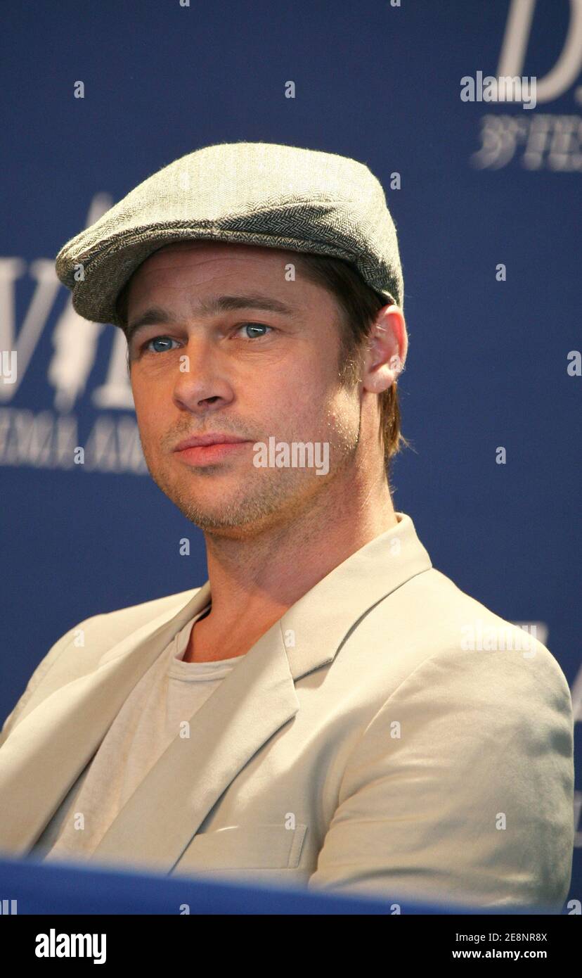 US actor Brad Pitt attends a press conference for the film 'The ...