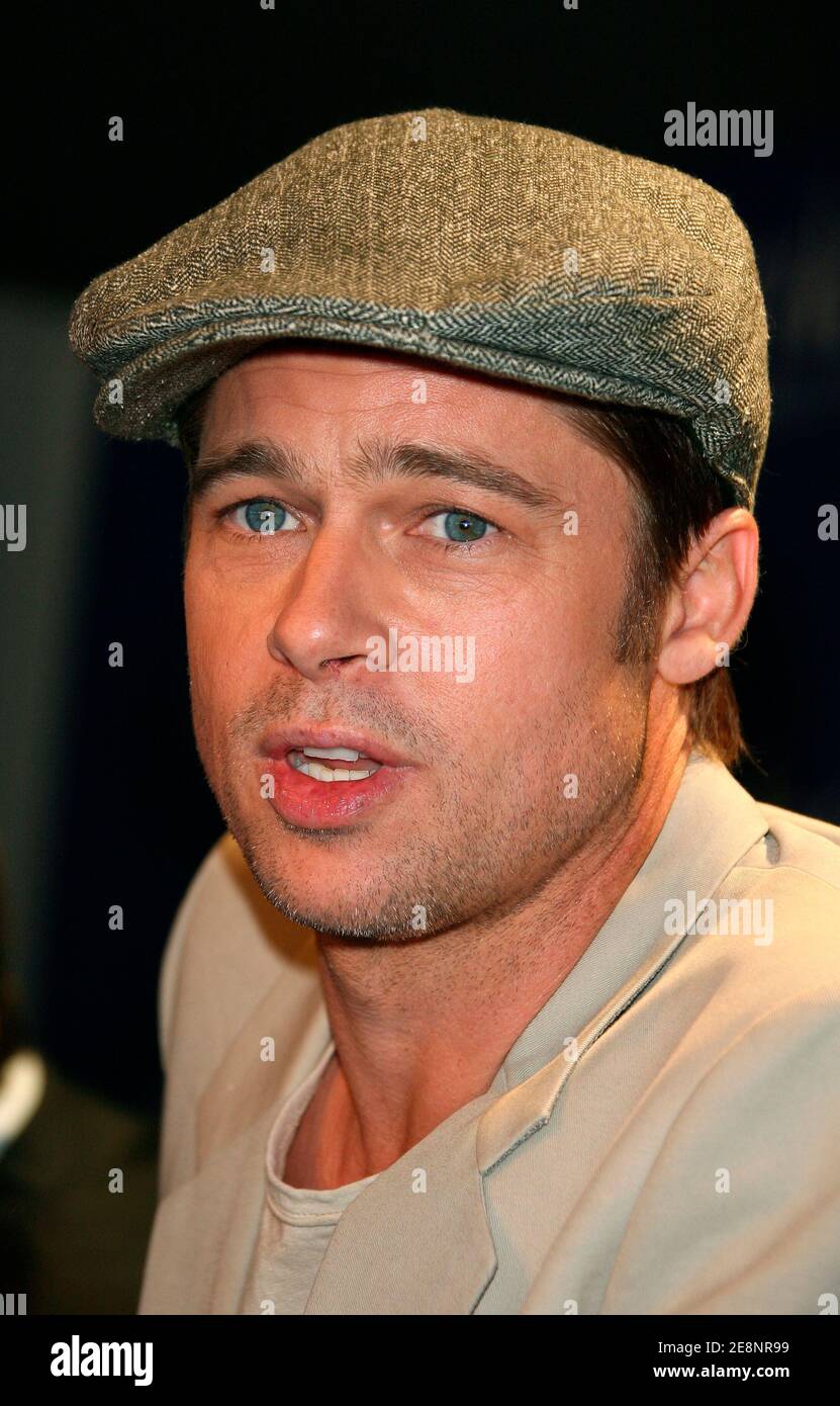 US actor Brad Pitt attends a press conference for the film 'The ...