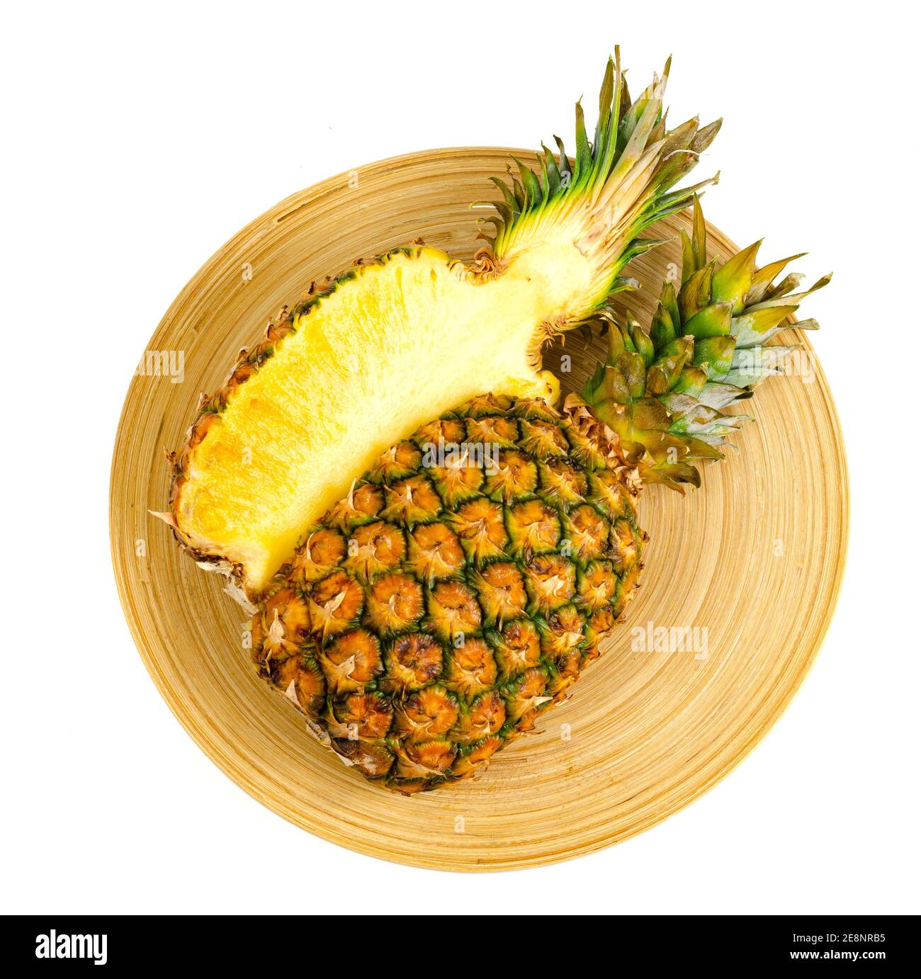 Two halves of sweet ripe pineapple isolated on white background. Photo ...