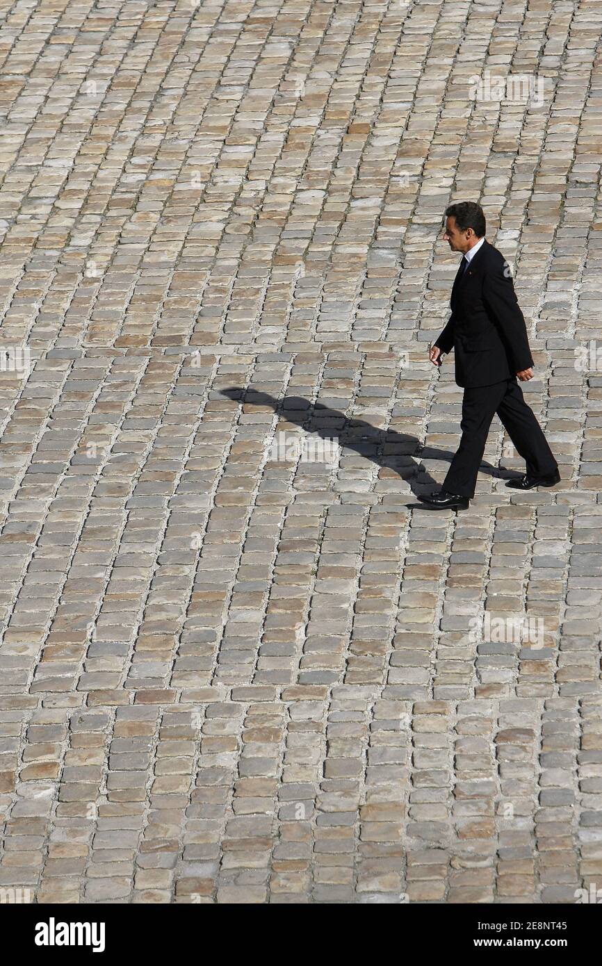 President Nicolas Sarkozy attends the funeral mass of former Prime ...