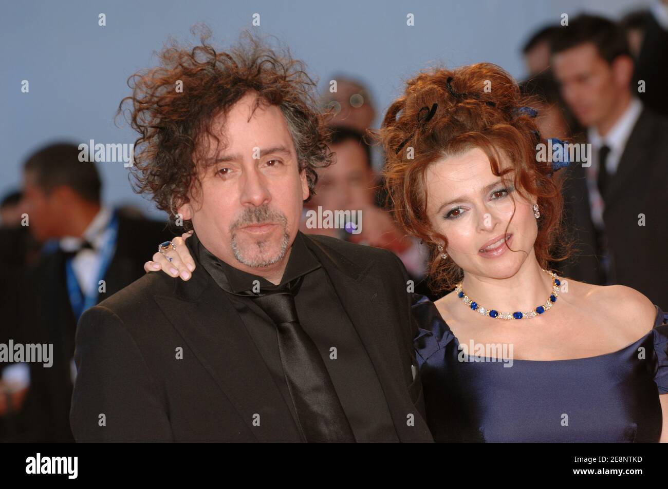 British director Tim Burton and his wife, pregnant British actress ...