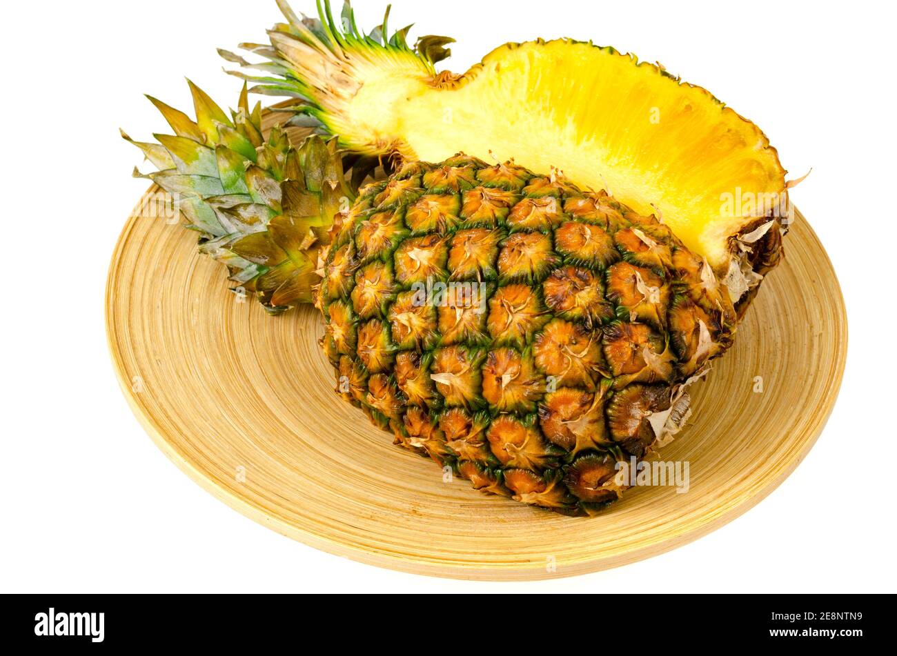 Two halves of sweet ripe pineapple isolated on white background. Photo ...