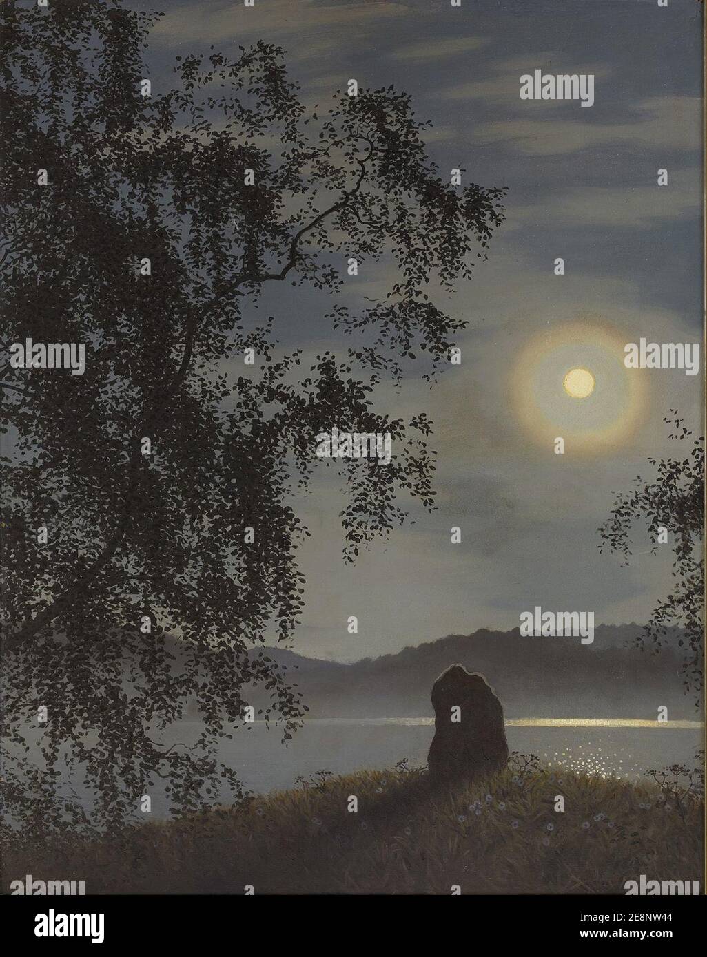 Moonlight over Racken Stock Photo - Alamy