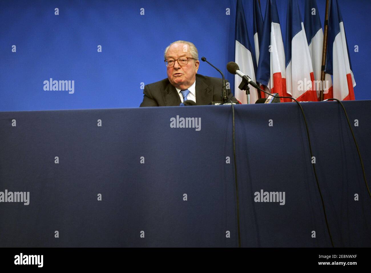 French far-right leader Jean-Marie Le Pen holds a press conference in ...