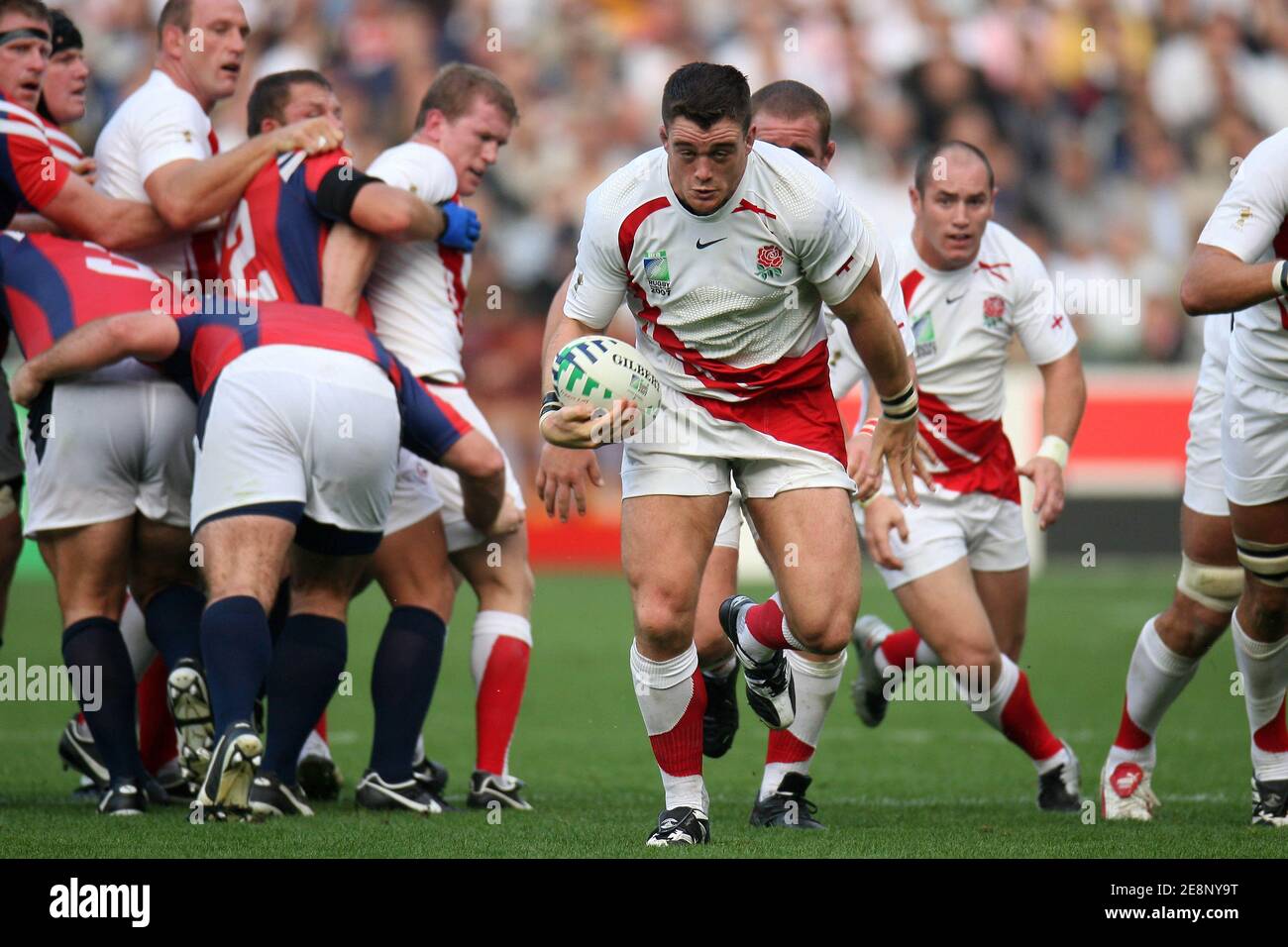 England's Andrew Sheridan during the 2007 Rugby world cup match at the ...