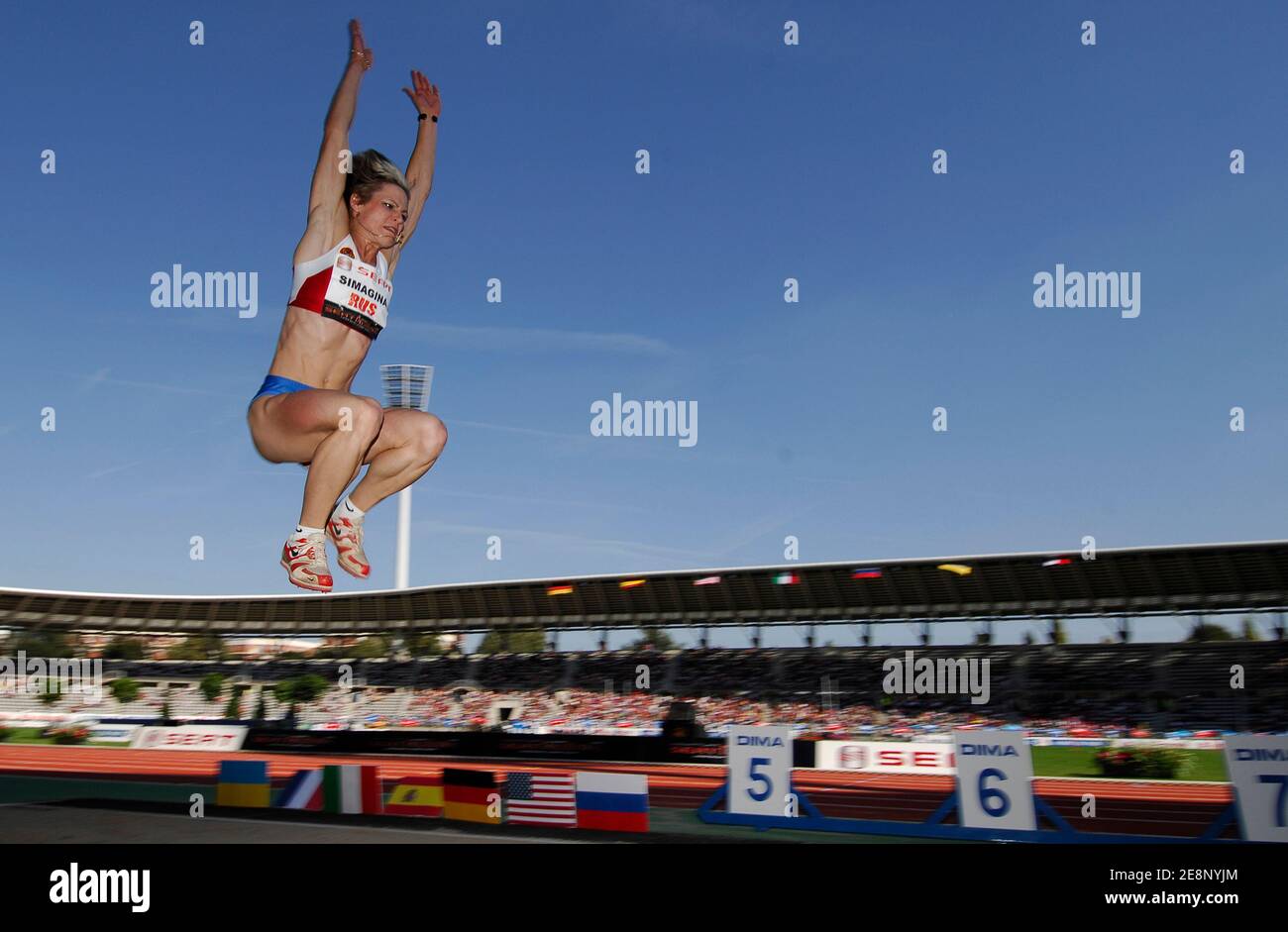 Russia's Irina Simagina competes on women's long jump during the ...