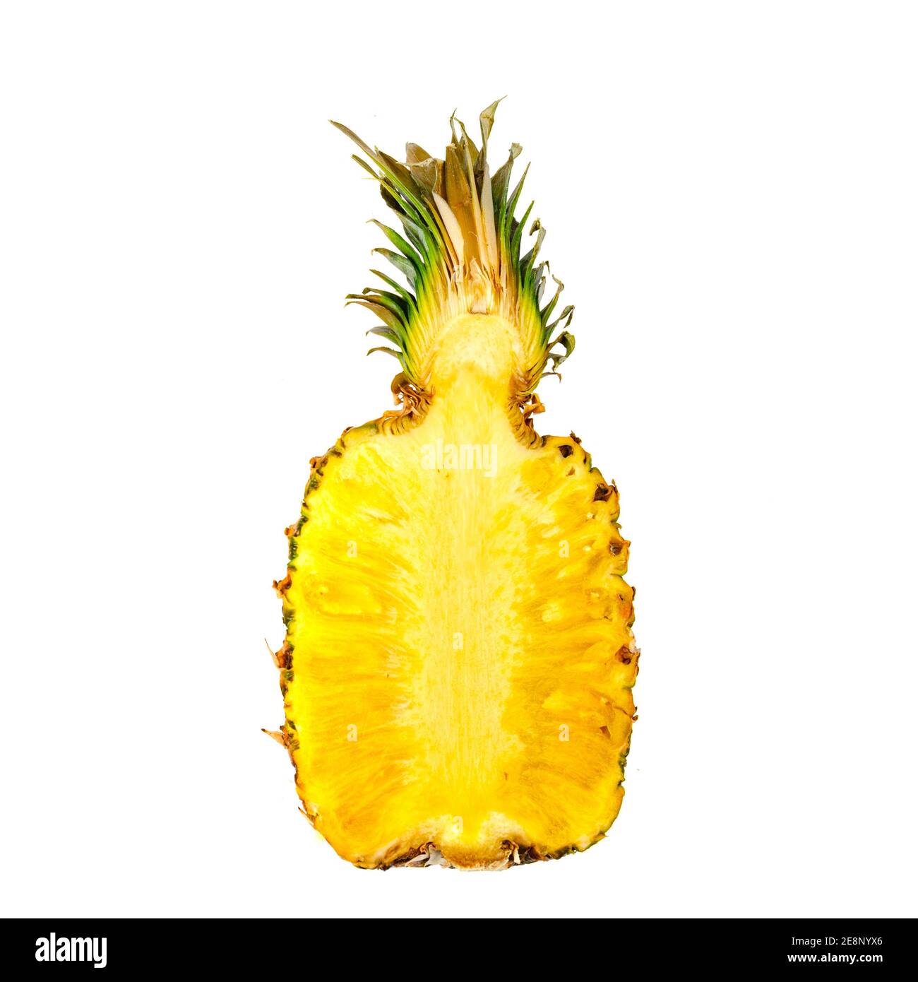 Two halves of sweet ripe pineapple isolated on white background. Photo ...