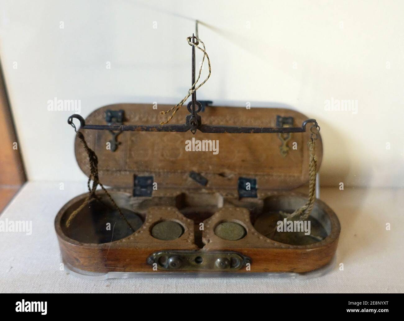 Money scales, England, 1630-1660, maple, brass, steel Stock Photo - Alamy