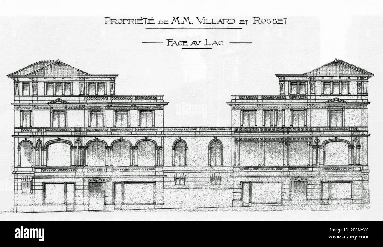 Montreux, élévation des façades des villas Pauline et Toscane, projet ...