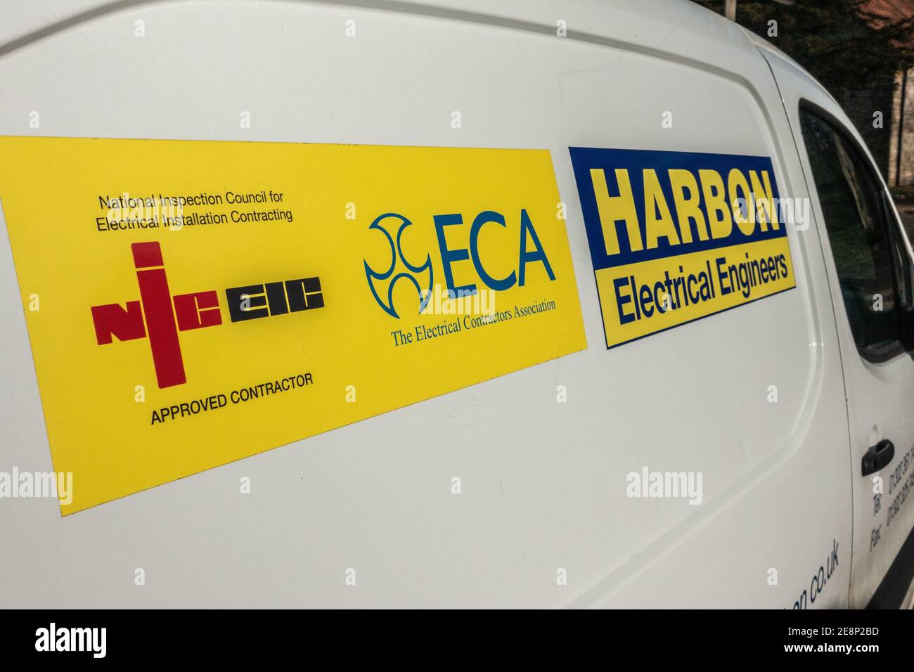 Electricians van sign with Trade Association membership signs for ECA ...