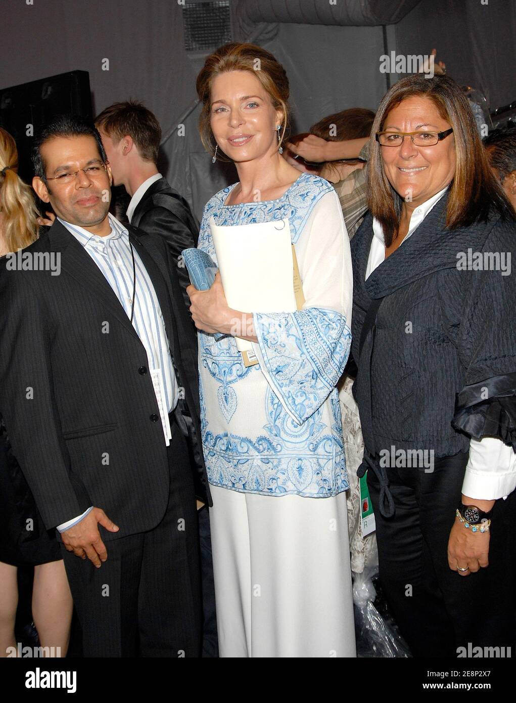 Queen Noor of Jordan (and Fern Mallis backstage) for the Naeem Kahn ...