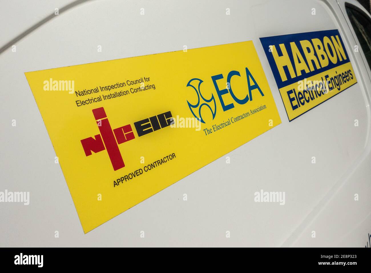 Electricians van sign with Trade Association membership signs for ECA ...