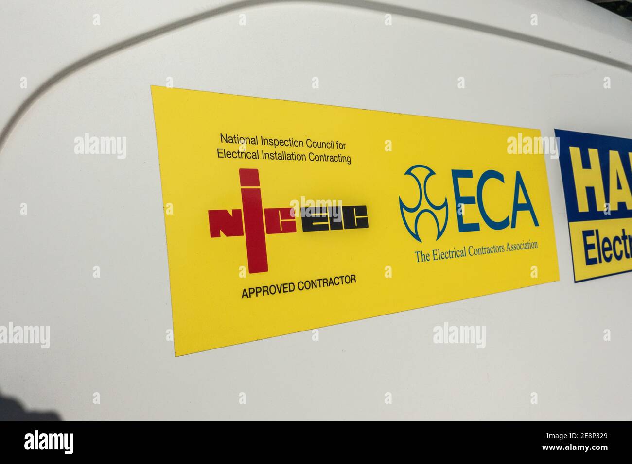 Electricians van sign with Trade Association membership signs for ECA ...