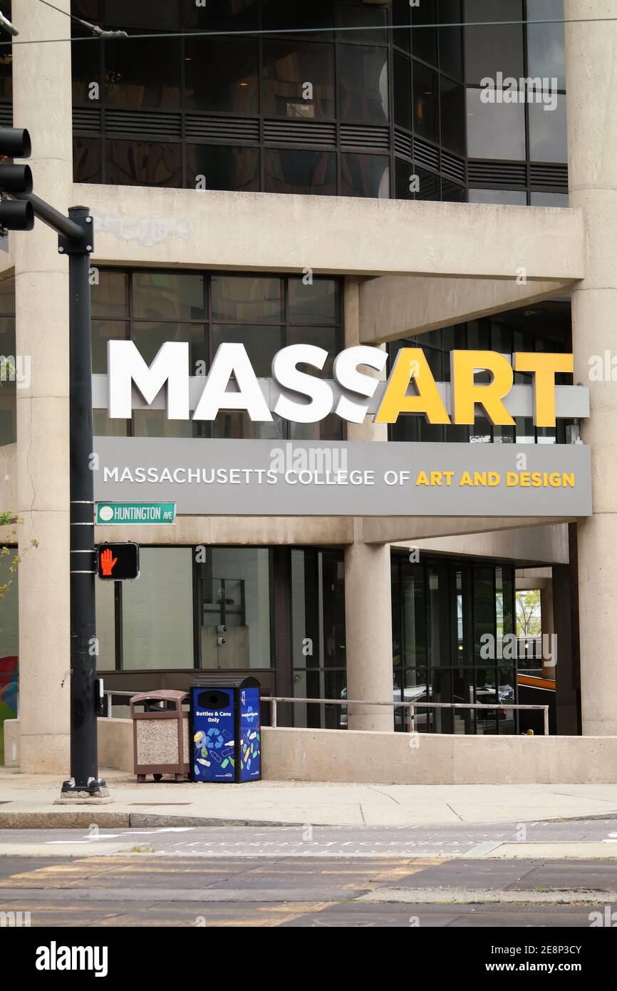 The entrance to the Massachusetts College of Art and Design, known as ...