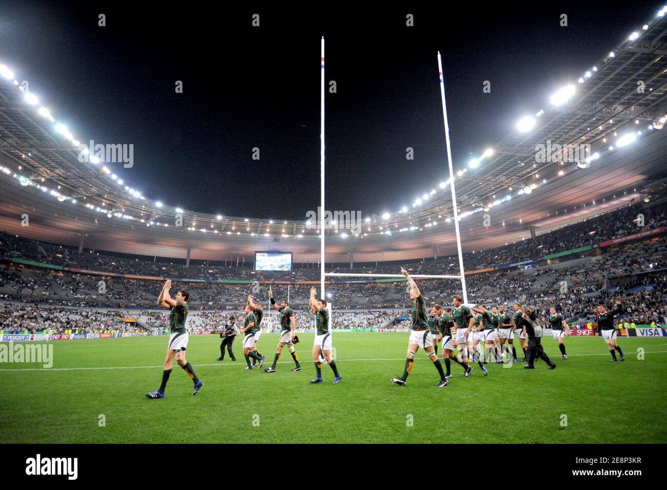 South Africa celebrate winning the IRB Rugby World Cup 2007, Pool A ...